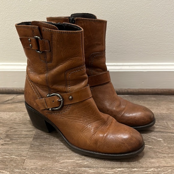 Clarks | Shoes | Clarks Mascarpone Cafe Brown Leather Boots | Poshmark